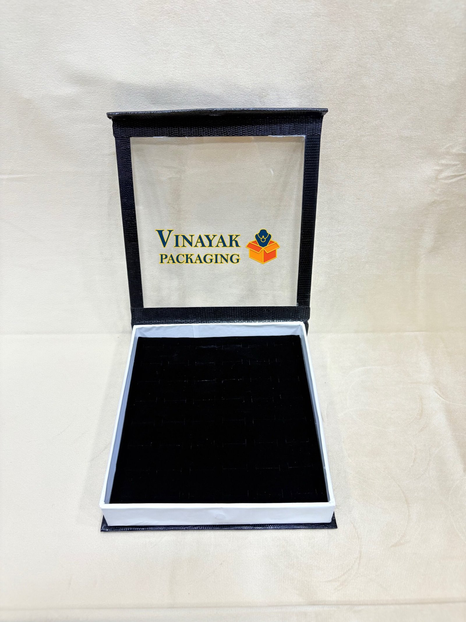 Black Velvet Ring Jewellery 50 slot Box with Transparent Lid – Vinayak ...